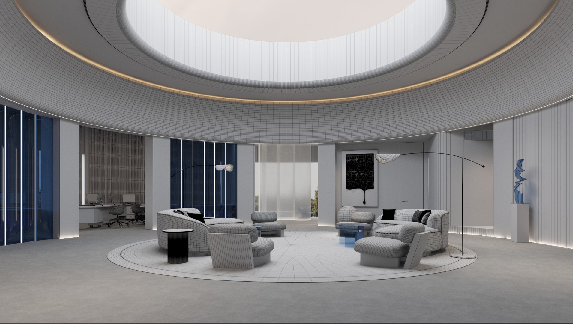 3D Modern Lobby Interior Model - TurboSquid 2135611