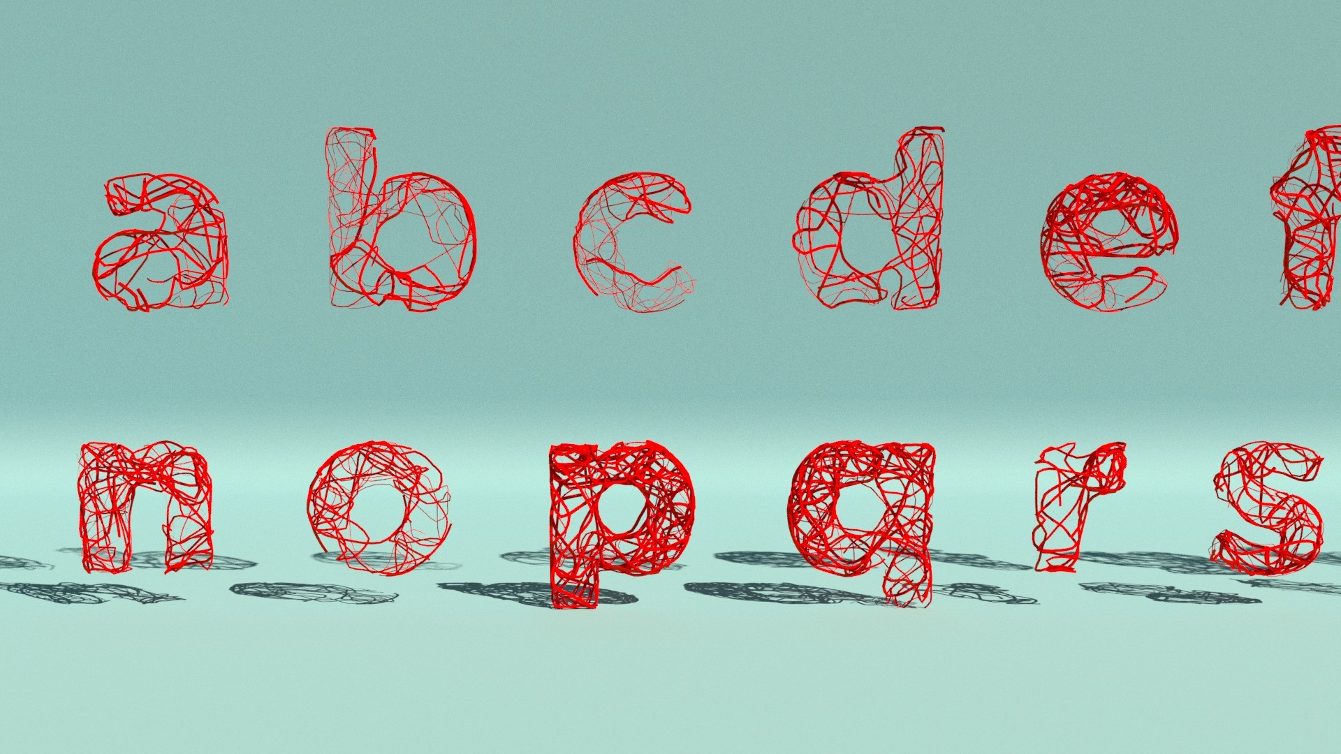 Alphabet Splines Small 3d Ma