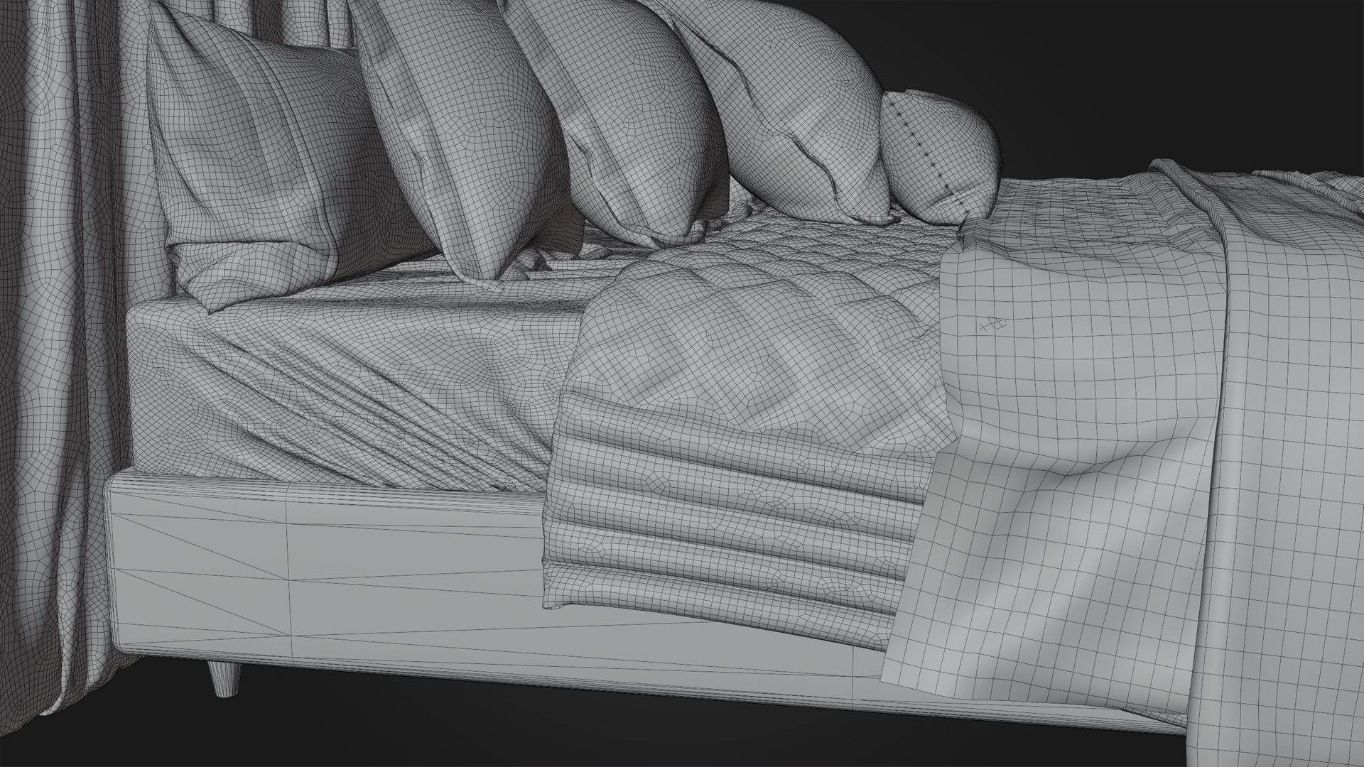 Queen Size Bed - 3 Different Styles 3D Model - TurboSquid 2126124