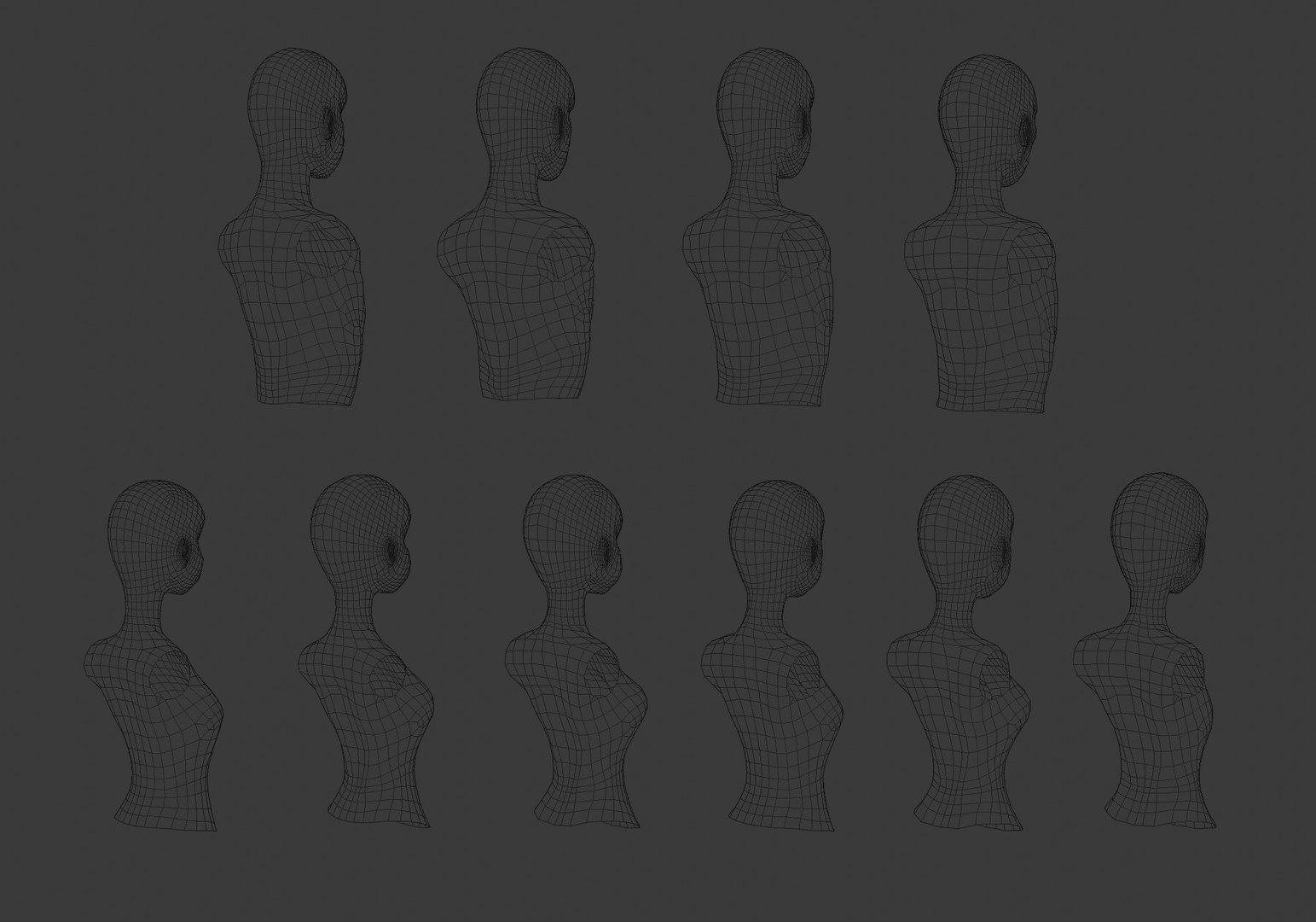 Female And Male Upper Body 3D Model - TurboSquid 1908973