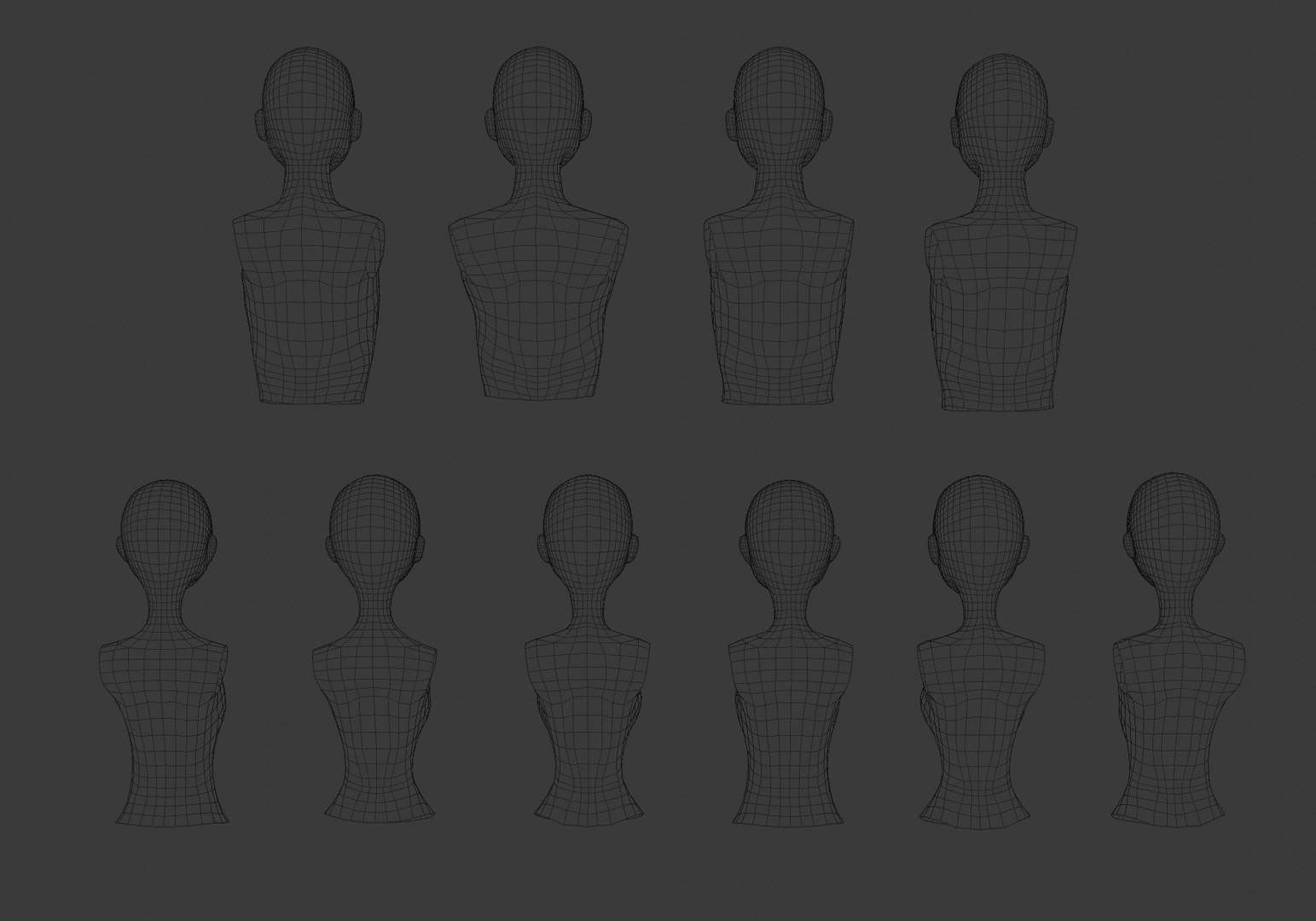 Female And Male Upper Body 3D Model - TurboSquid 1908973