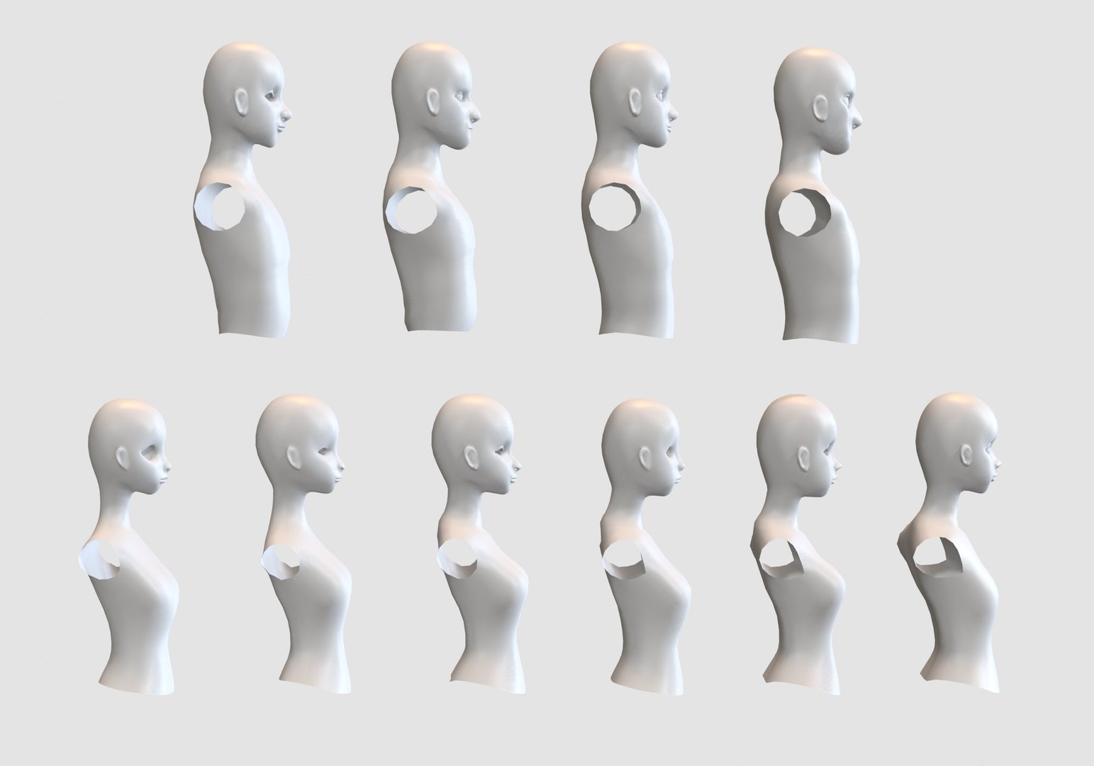 Female And Male Upper Body 3D Model - TurboSquid 1908973