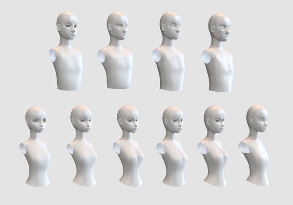 Female and male upper body 3D model - TurboSquid 1908973