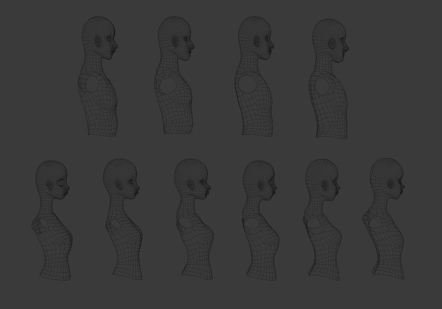 Female And Male Upper Body 3D Model - TurboSquid 1908973