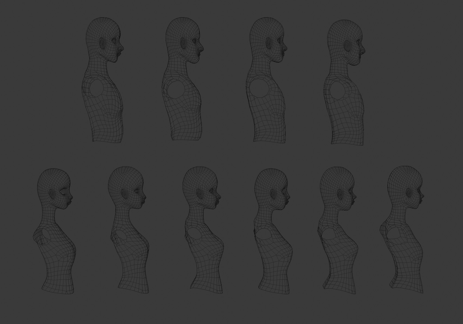 Female and male upper body 3D model - TurboSquid 1908973