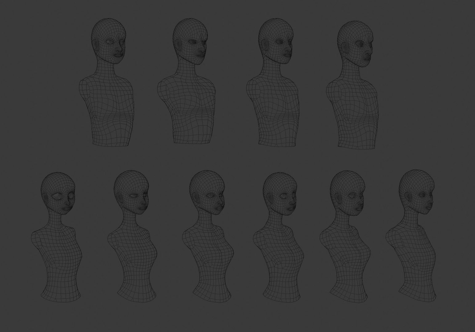 Female And Male Upper Body 3D Model - TurboSquid 1908973