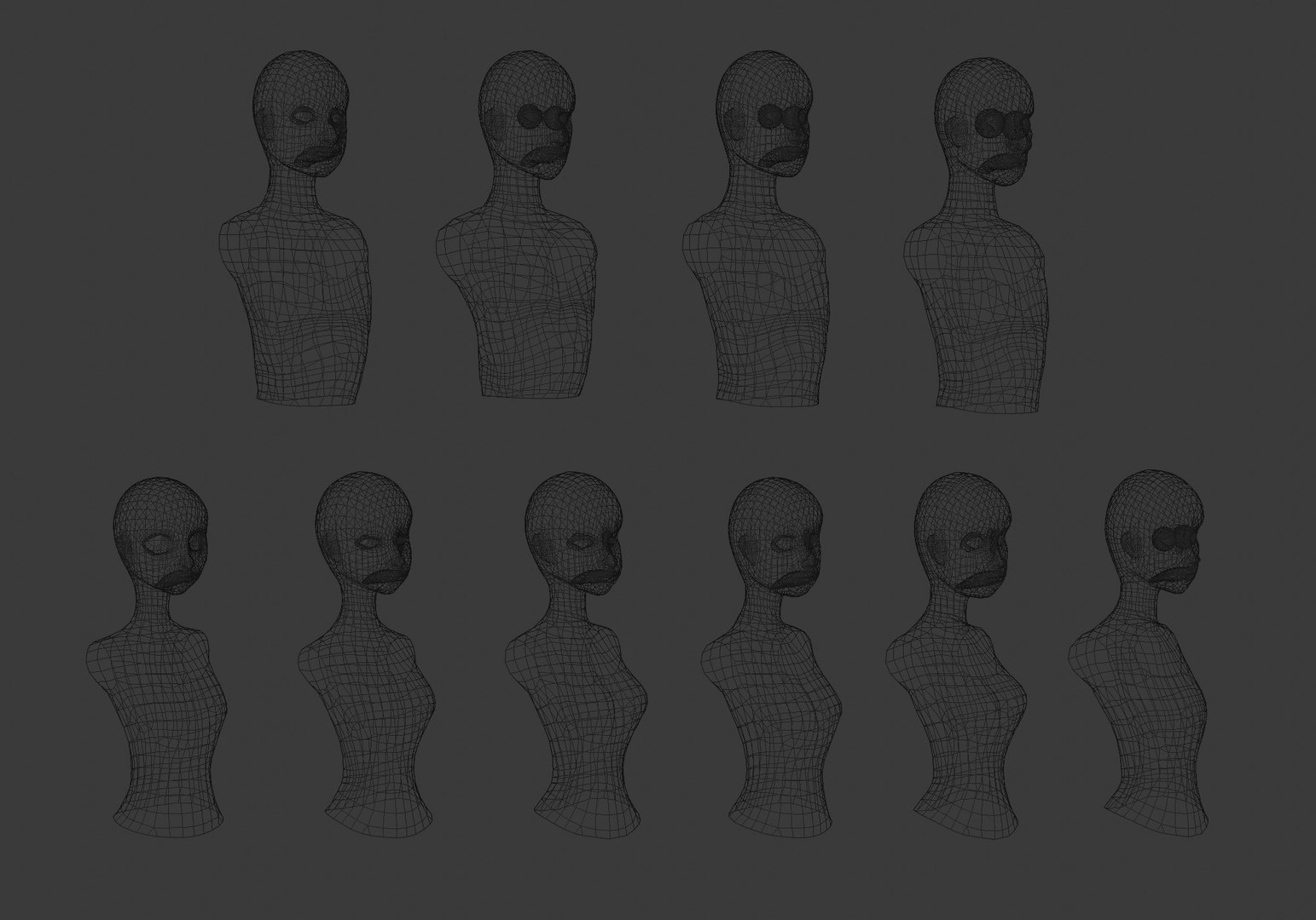 Female And Male Upper Body 3D Model - TurboSquid 1908973