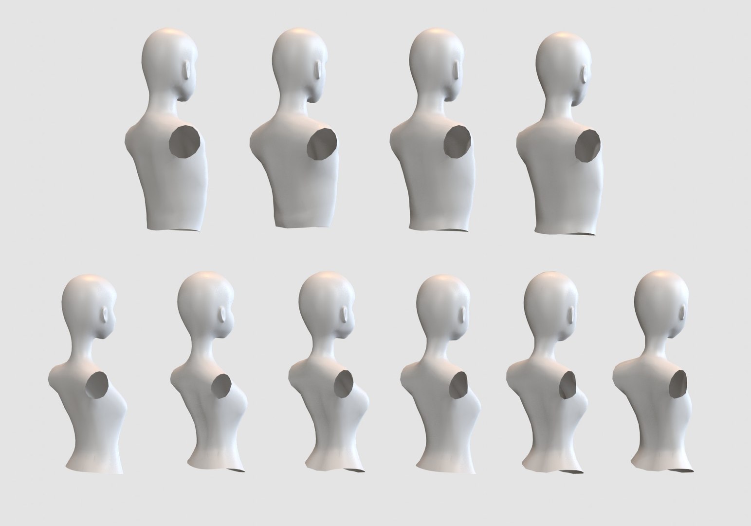 Female And Male Upper Body 3D Model - TurboSquid 1908973