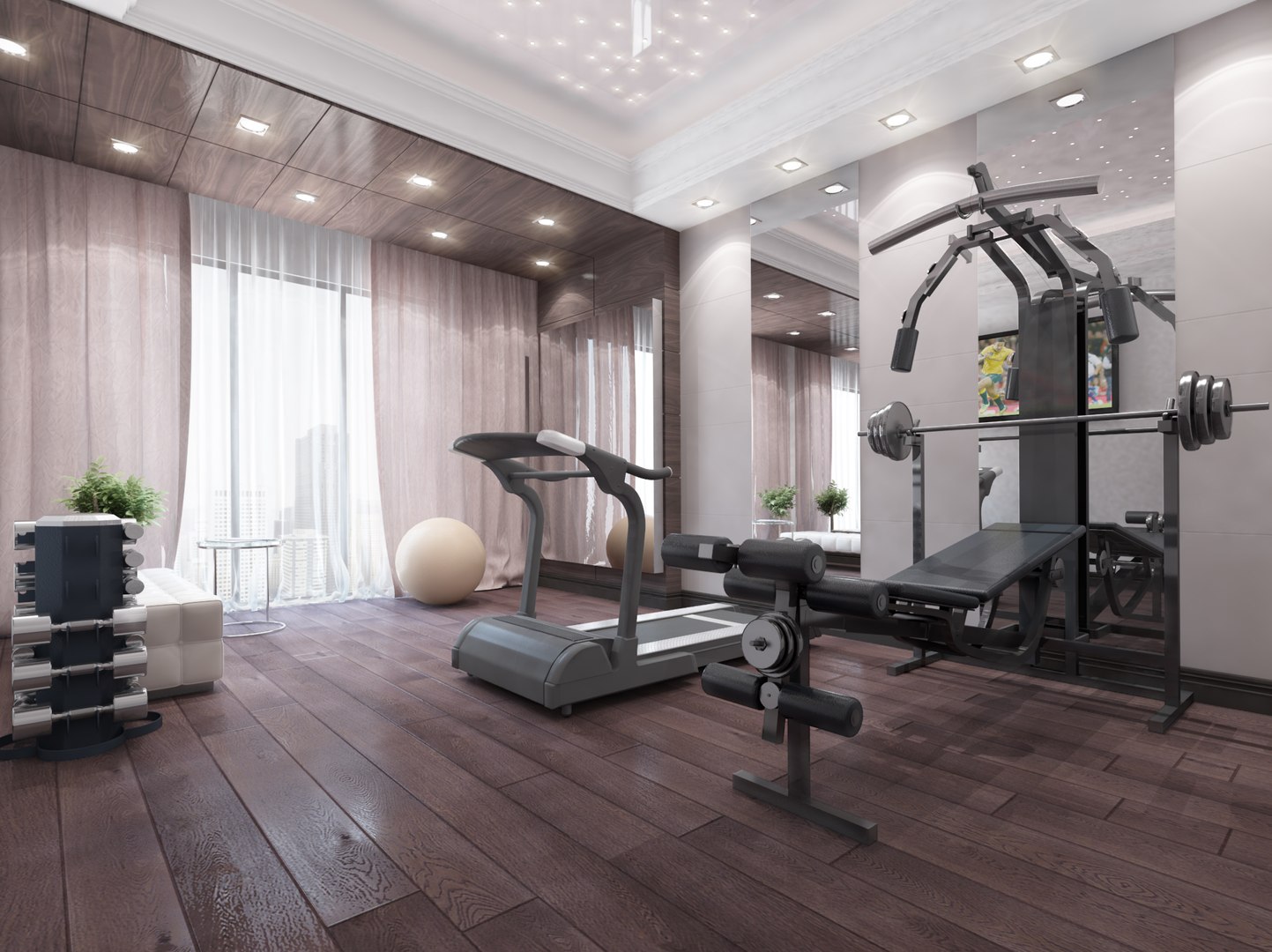 Realistic Gym Private 3d Max