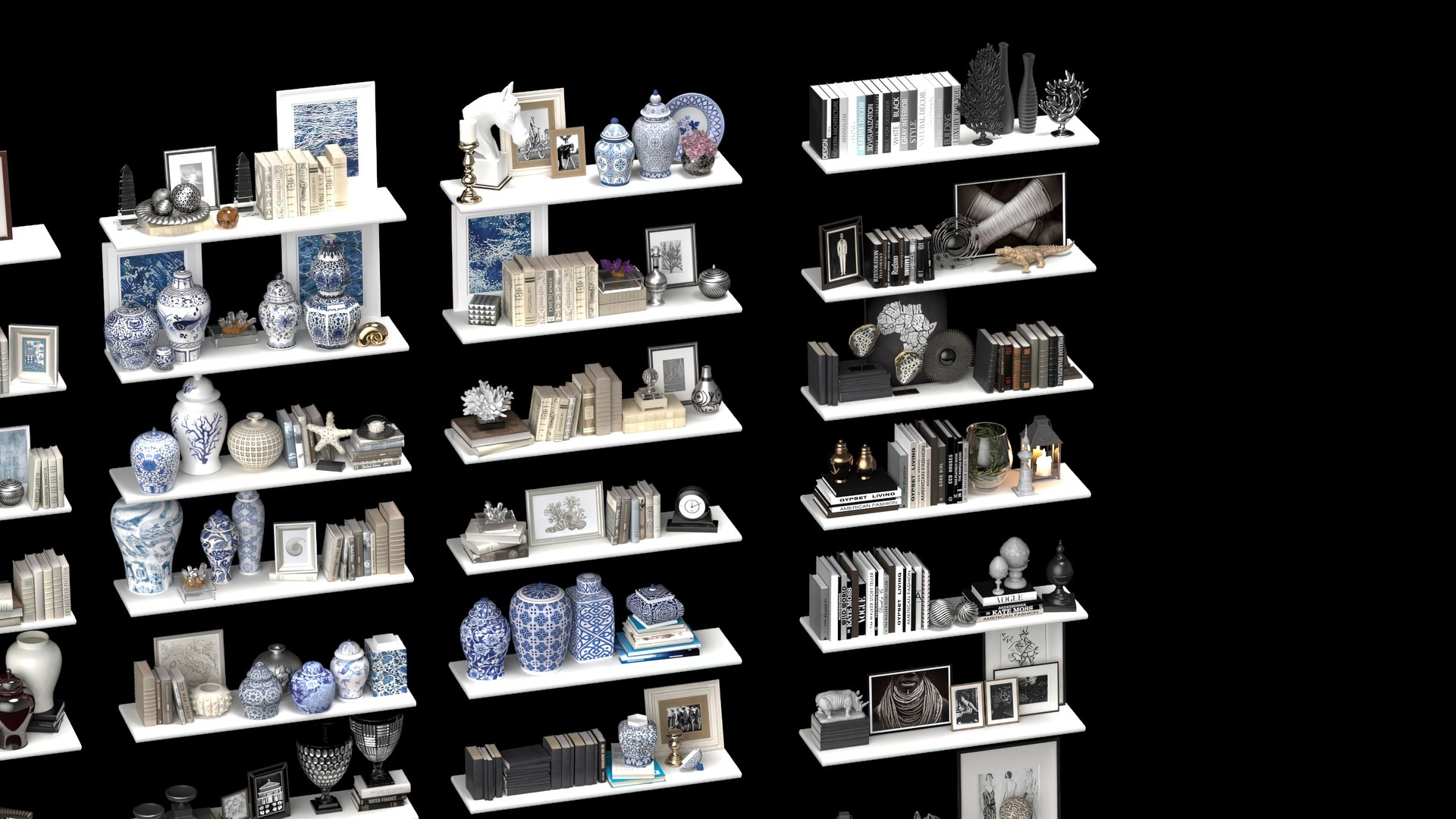 3D Book Shelf Pack 45 Sets 3D Model Model - TurboSquid 1940418