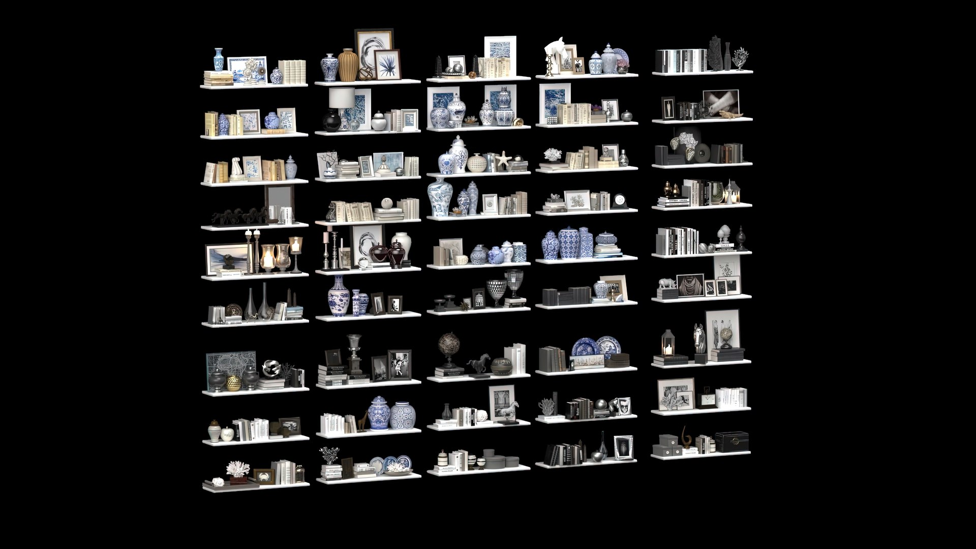 3D Book Shelf Pack 45 Sets 3D Model Model - TurboSquid 1940418