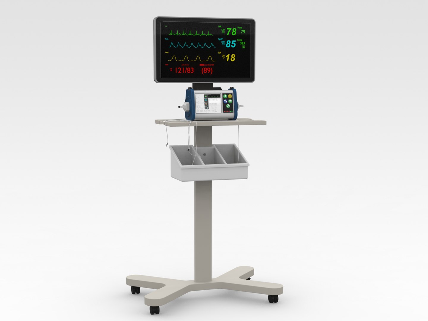 3D ECG Machine - TurboSquid 1809555