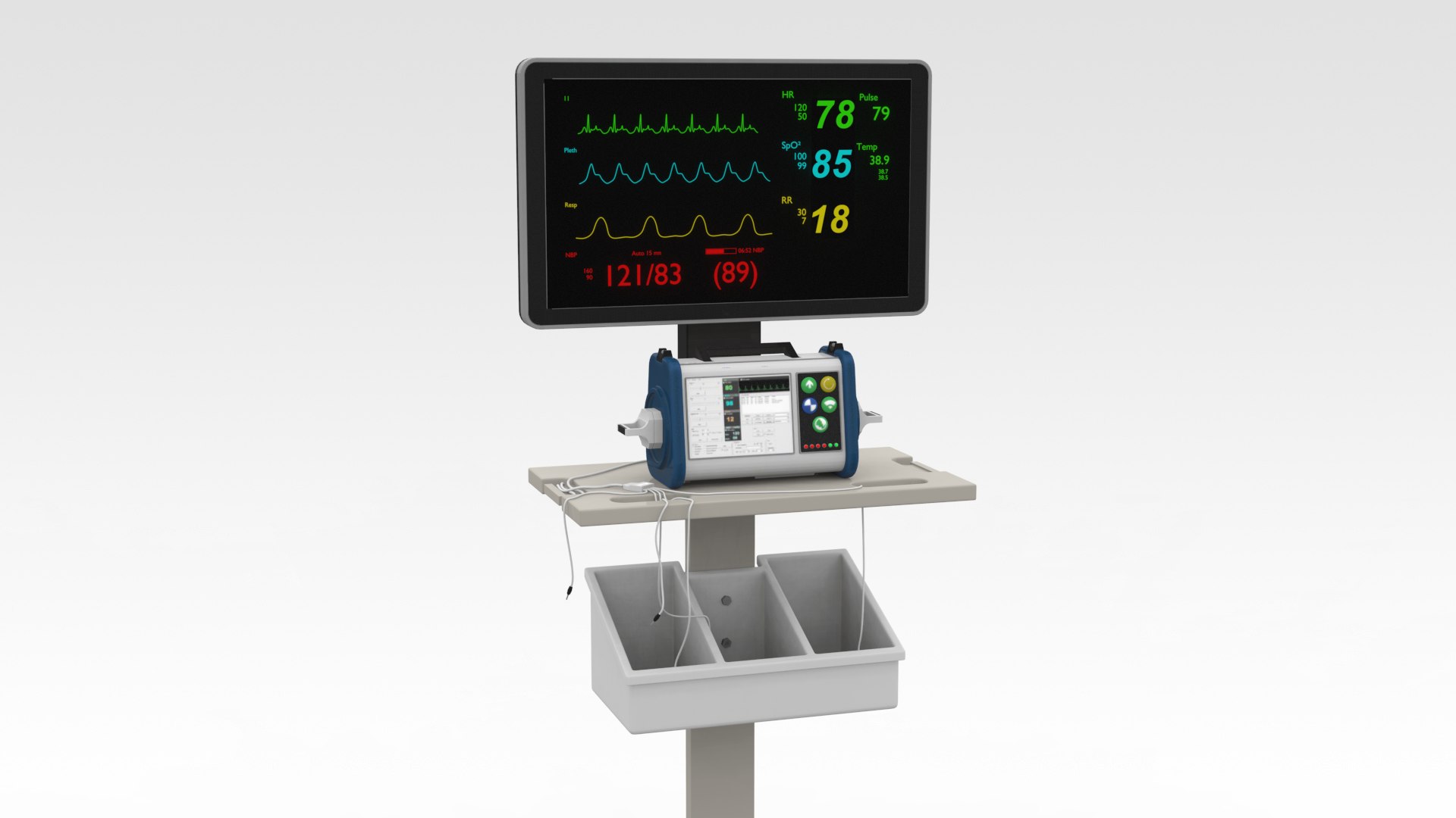 3D ECG Machine - TurboSquid 1809555