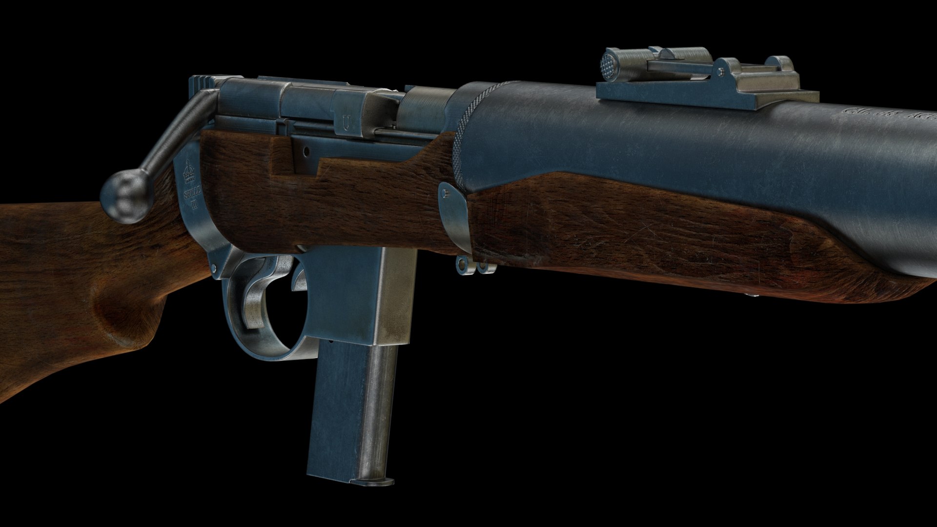 De Lisle Carbine Low Poly 3D Model - TurboSquid 1821479