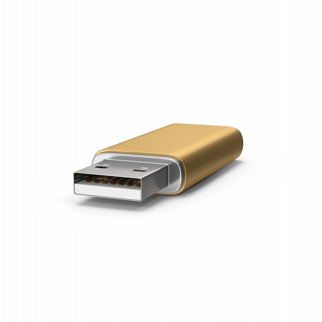 Gold USB Flash Drive 3D Model - TurboSquid 1976782