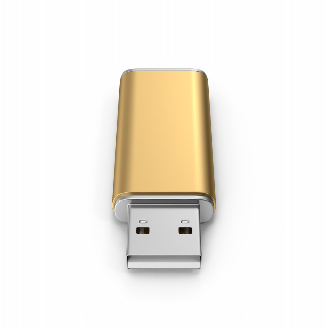 Gold USB Flash Drive 3D Model - TurboSquid 1976782