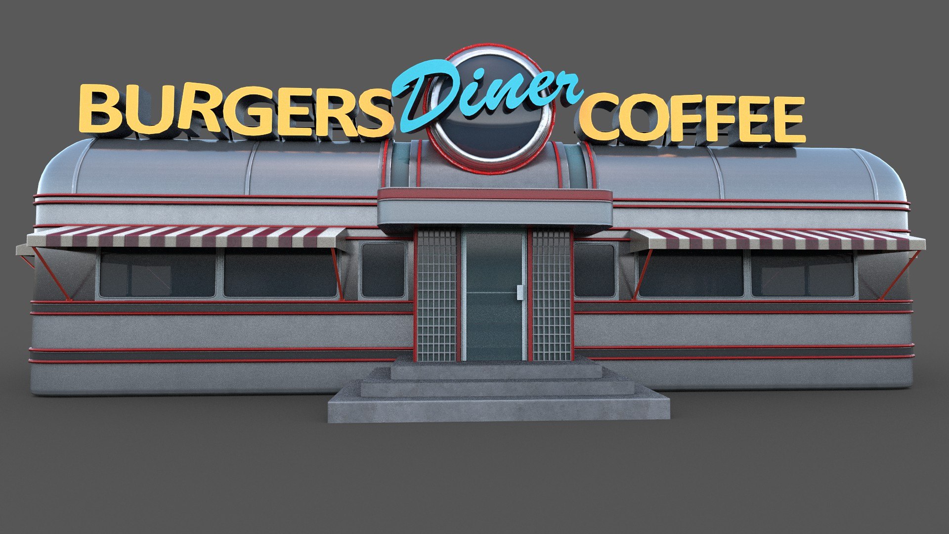 Vintage Diner Game Ready Model - TurboSquid 1916933