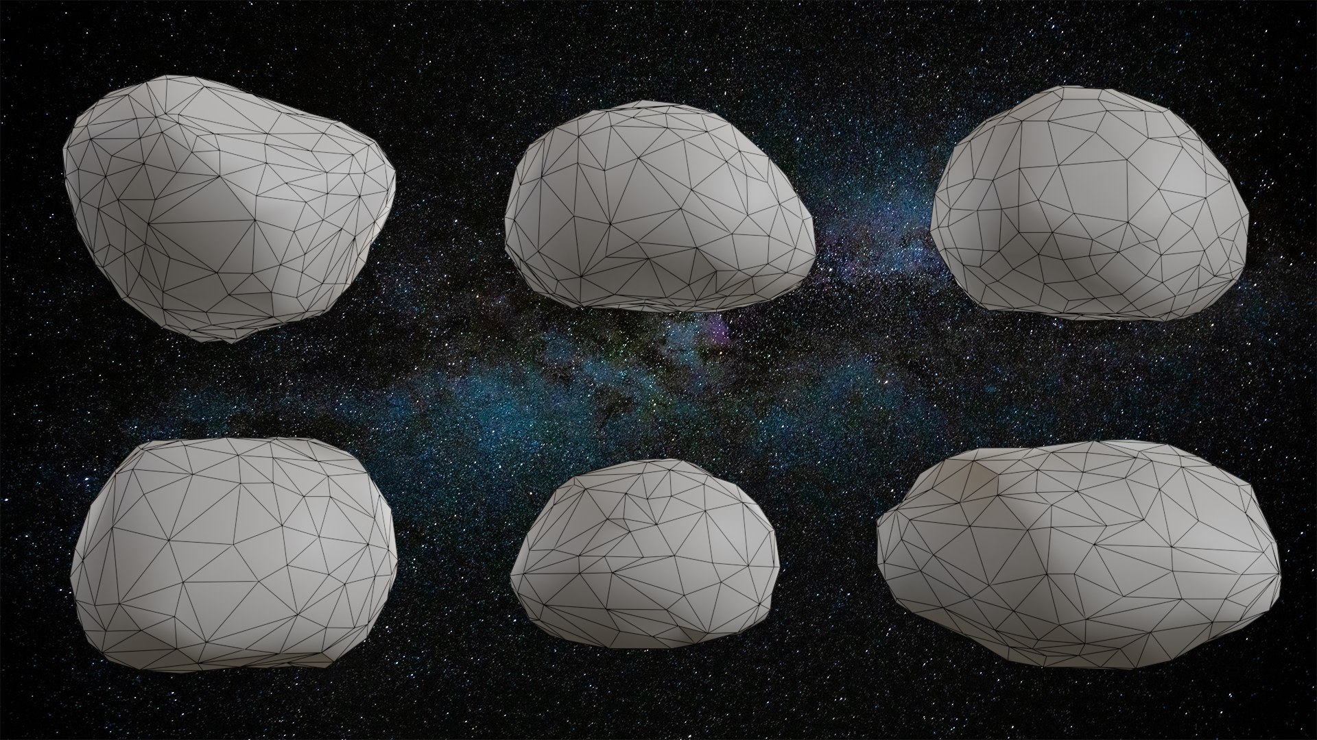 Asteroid Low Poly Asset Pack Model - TurboSquid 1804786