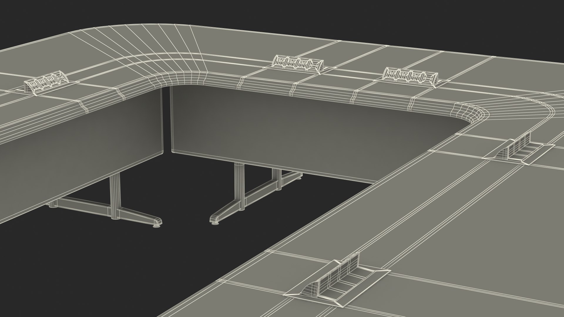 Modern U Shape Conference Table 3D Model - TurboSquid 1767386