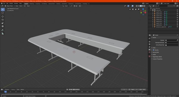 Modern U Shape Conference Table 3D model - TurboSquid 1767386