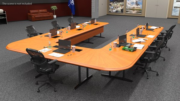 Modern U Shape Conference Table 3D model - TurboSquid 1767386