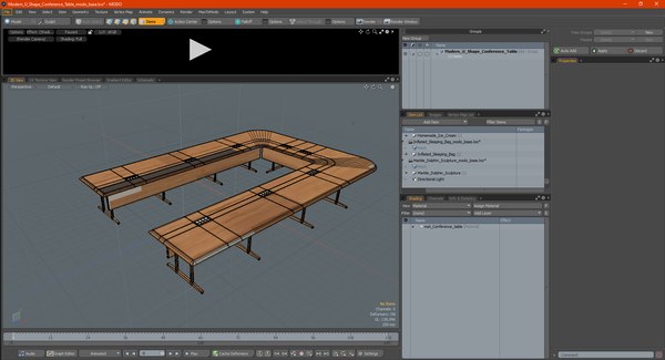 Modern U Shape Conference Table 3D model - TurboSquid 1767386