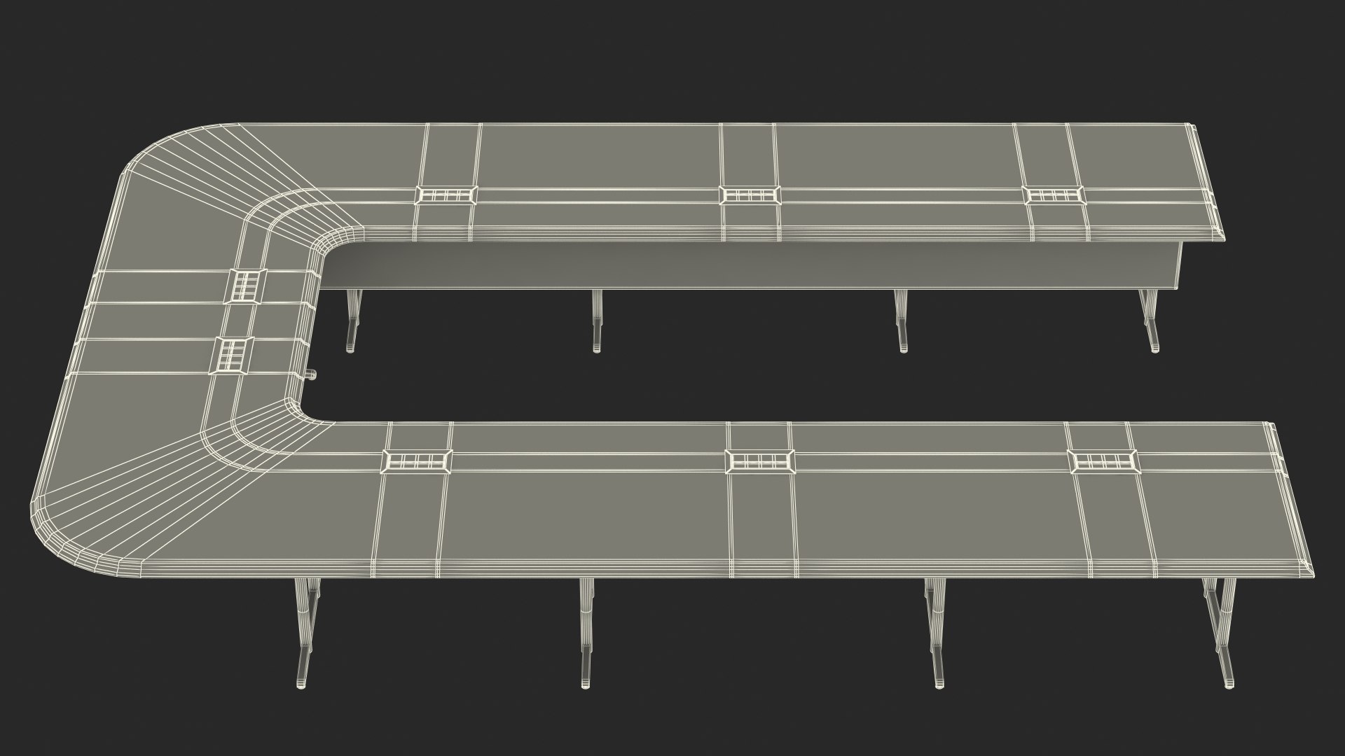 Modern U Shape Conference Table 3D Model - TurboSquid 1767386