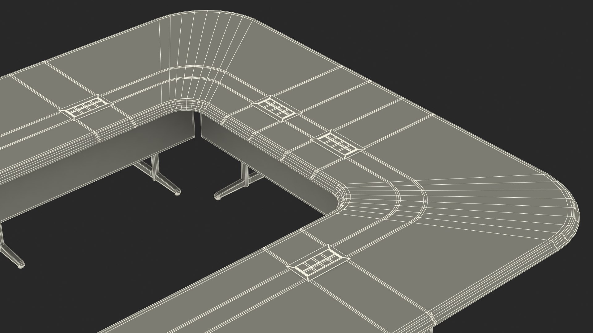 Modern U Shape Conference Table 3D Model - TurboSquid 1767386