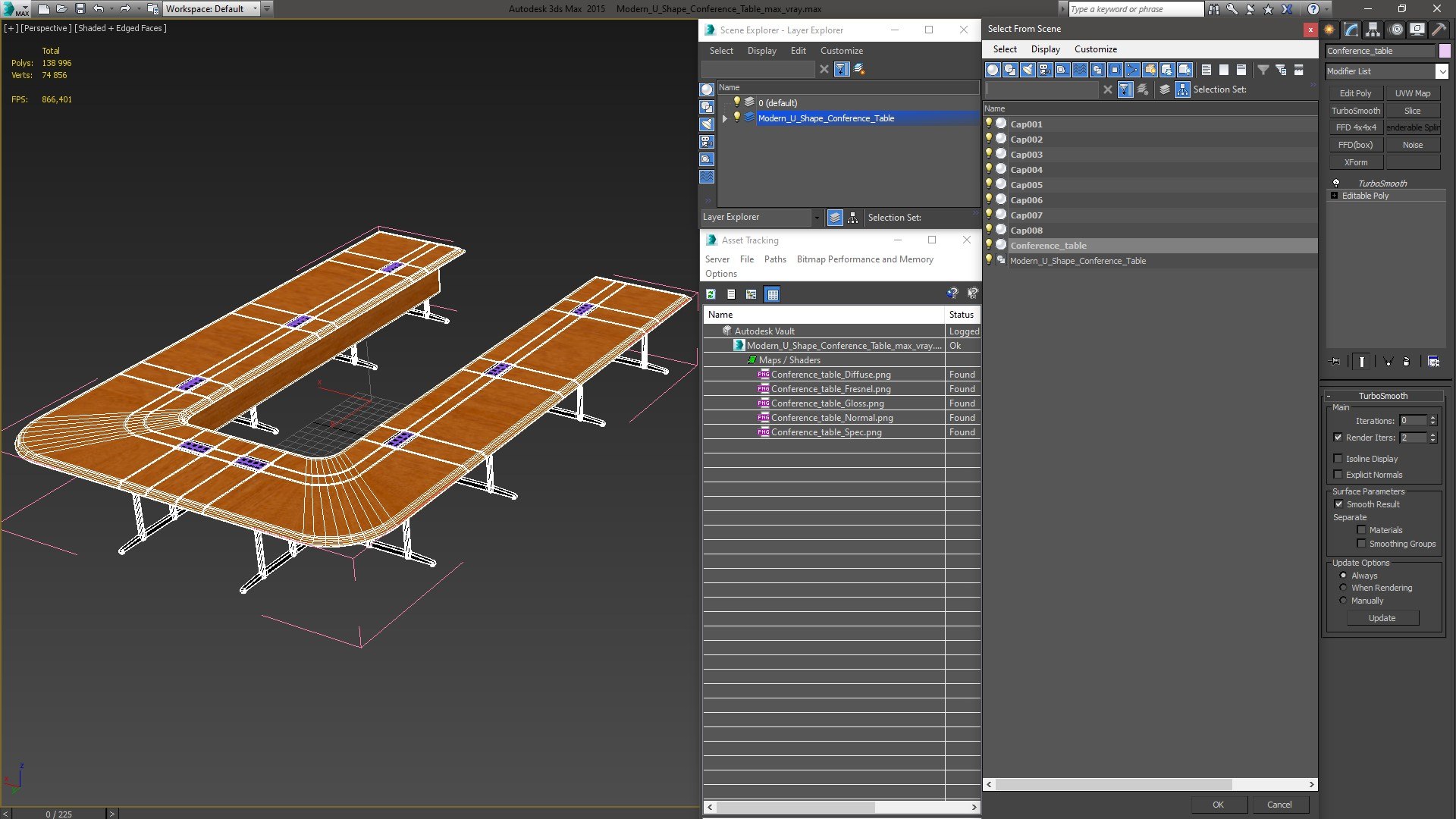 Modern U Shape Conference Table 3D model - TurboSquid 1767386