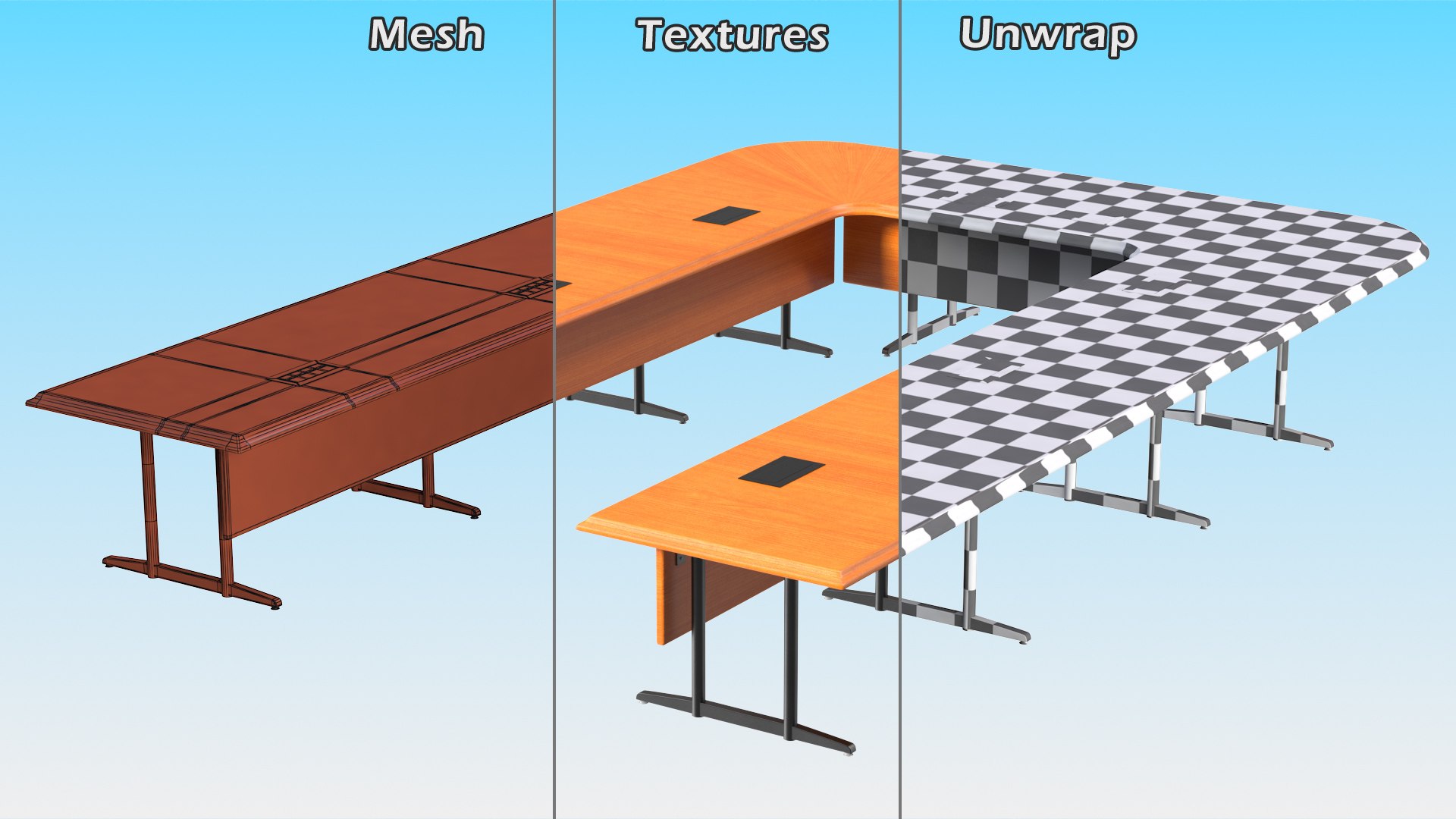 Modern U Shape Conference Table 3D model - TurboSquid 1767386