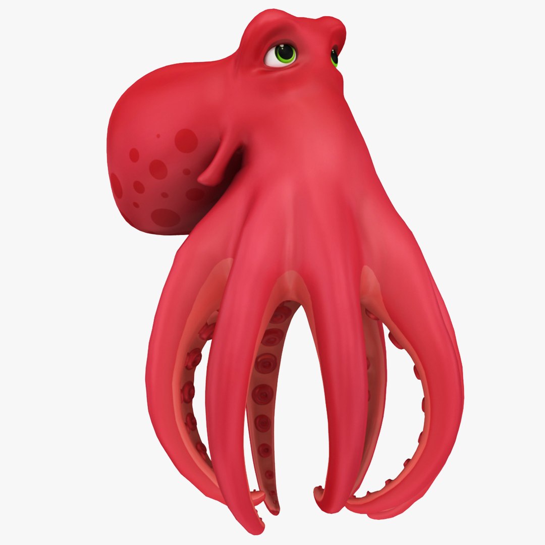 3D model Octopus Cartoon Rigged Animated - TurboSquid 2077446