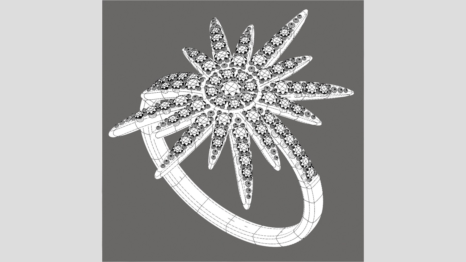 3D Model Sun Star Shape Gold Ring - TurboSquid 1892868