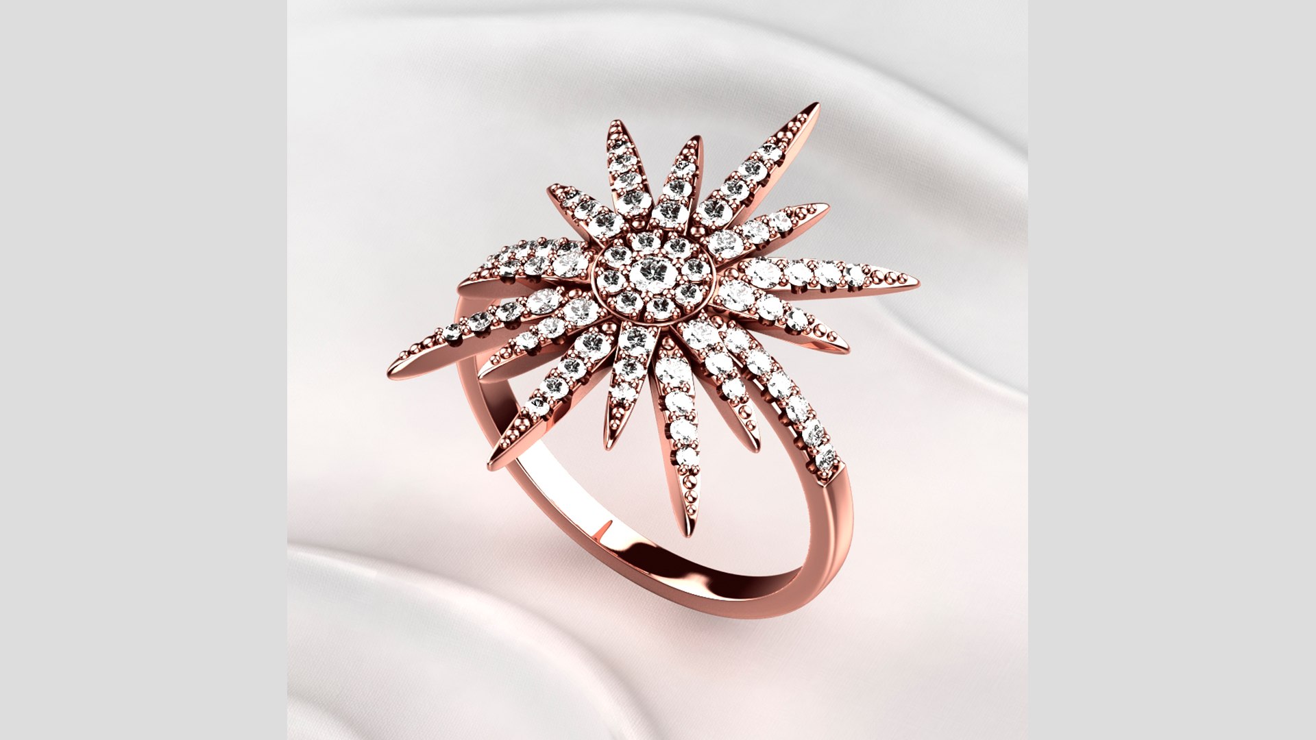 3D Model Sun Star Shape Gold Ring - TurboSquid 1892868