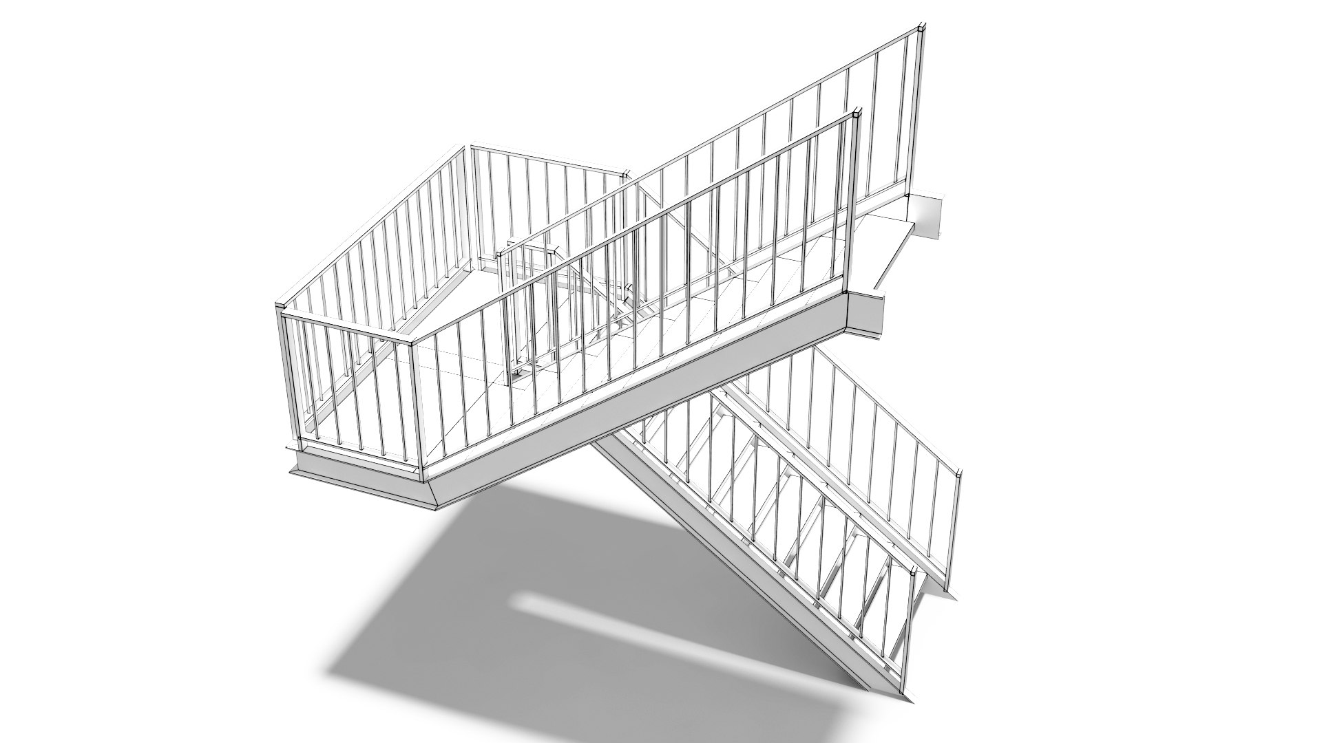 3D Iron Stair Model - TurboSquid 1895556