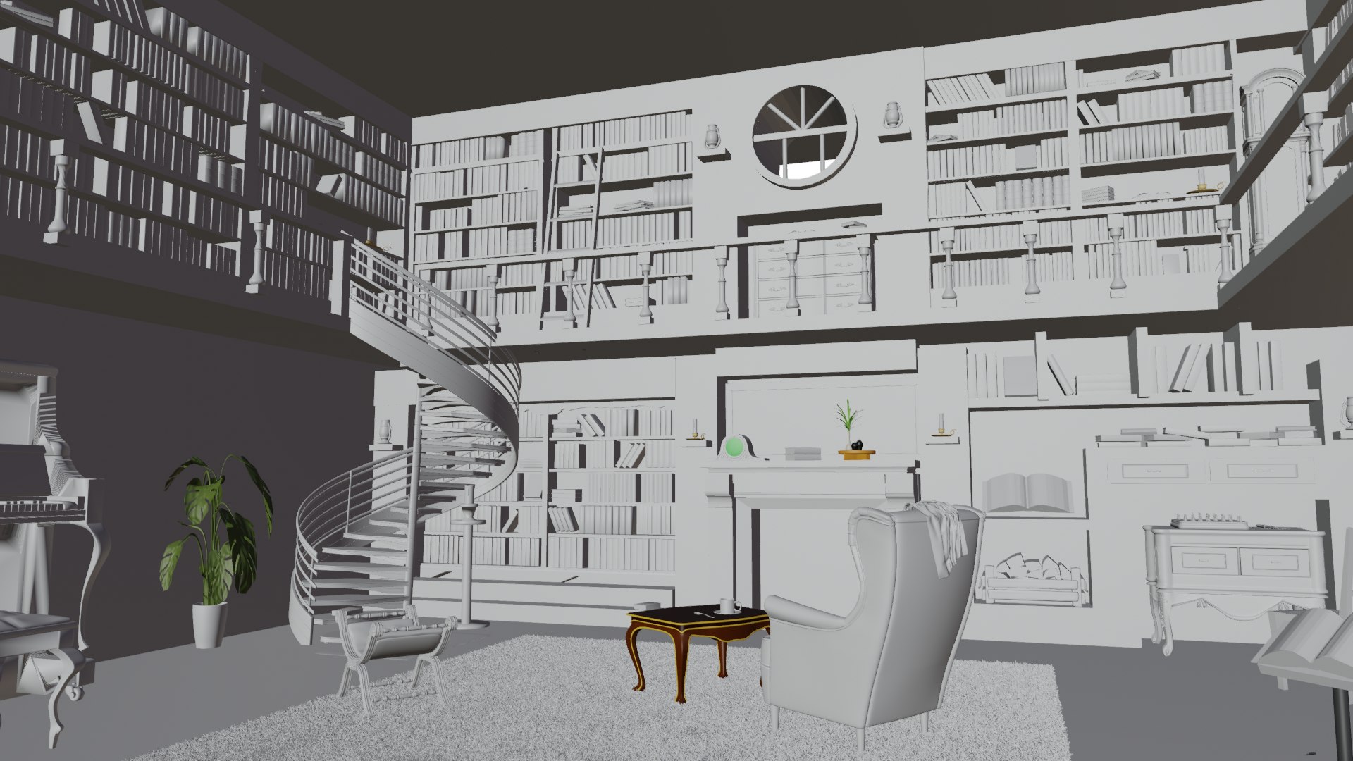 Library Interior model - TurboSquid 1977368