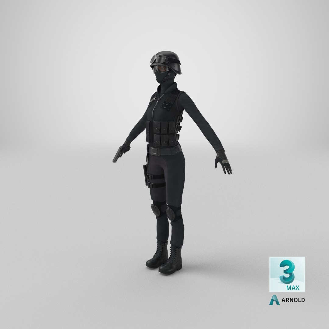 swat indian woman 3d model