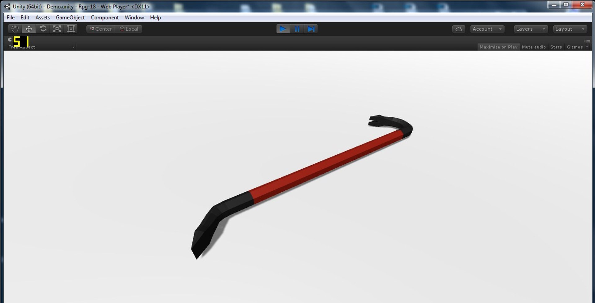 short crowbar 3d model