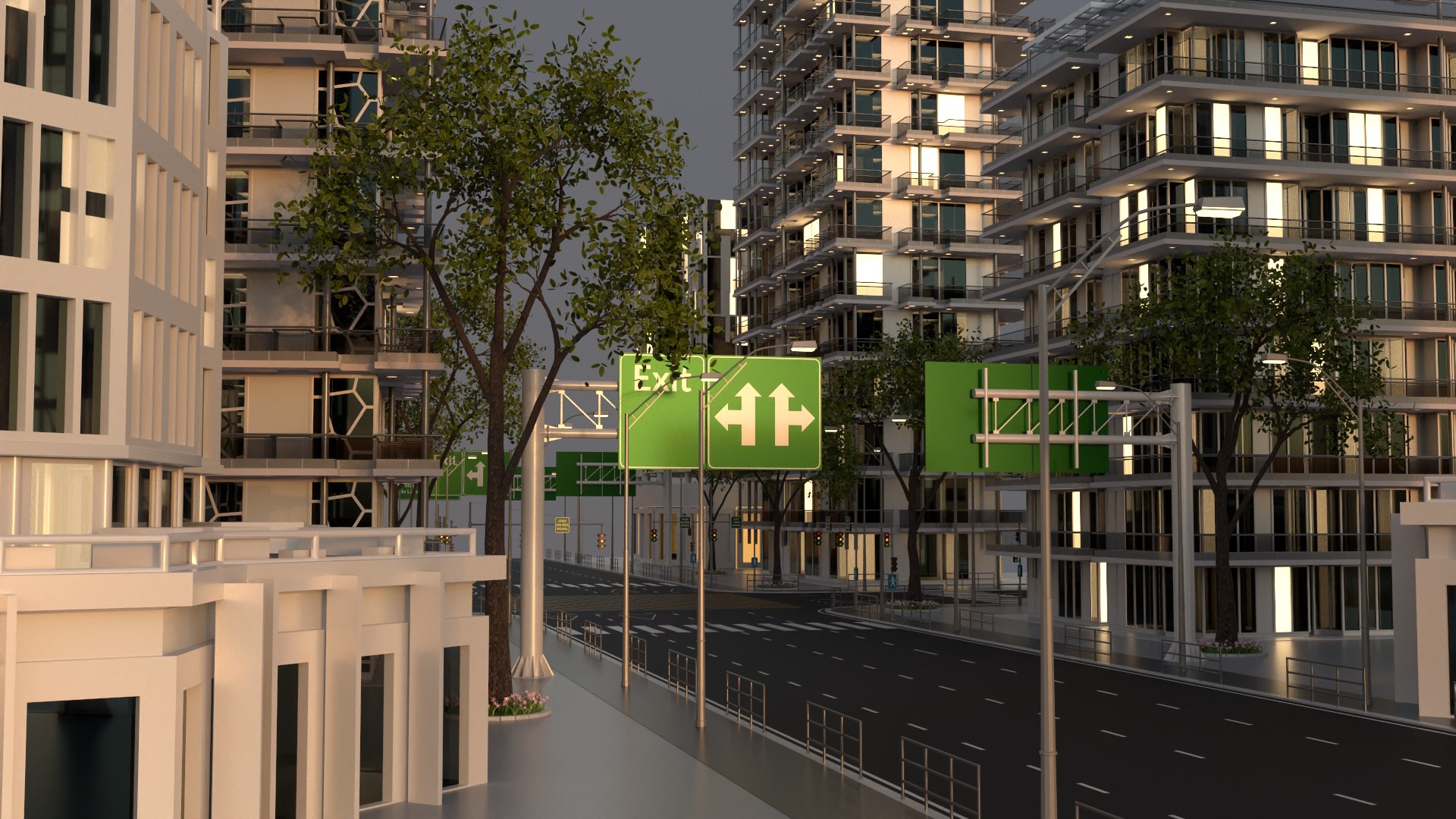 3D City Intersection - TurboSquid 1672915