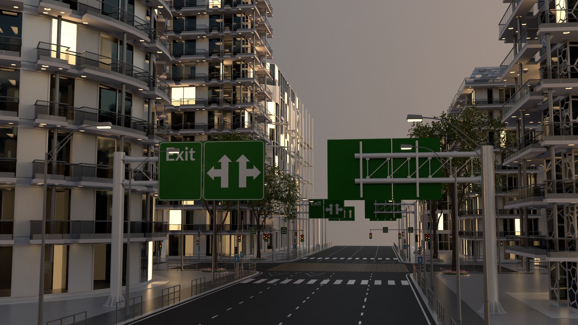 3D City Intersection - TurboSquid 1672915