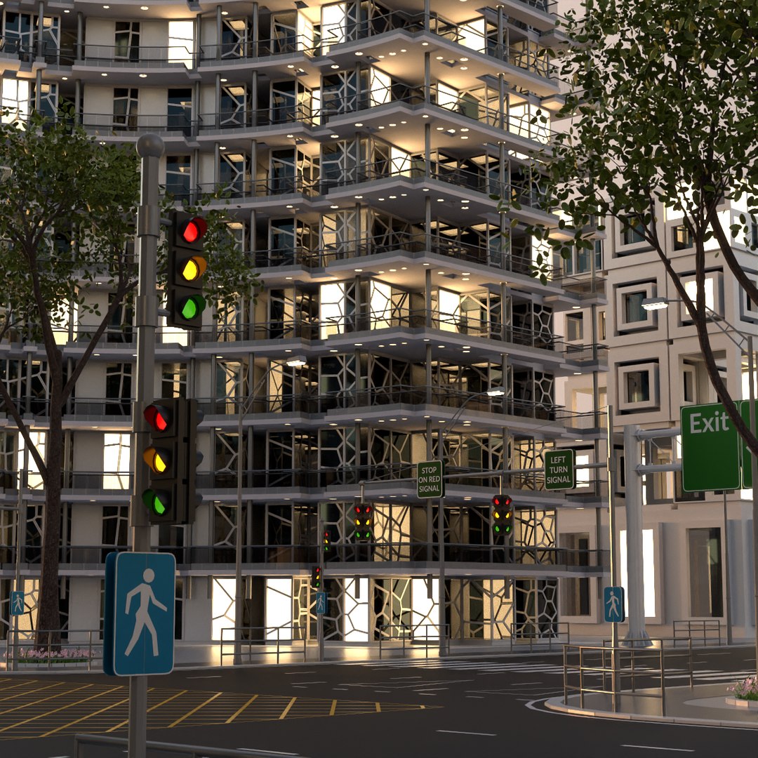 3D City Intersection - TurboSquid 1672915