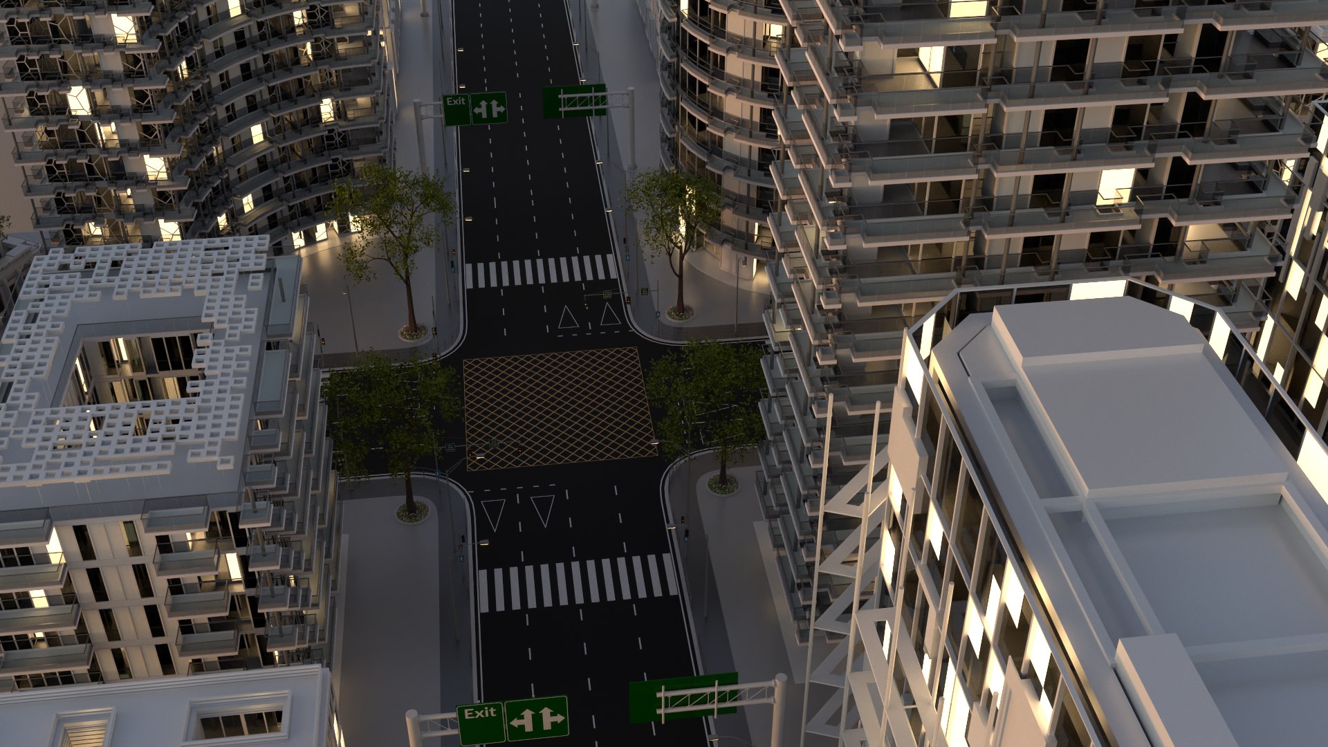 3D City Intersection - TurboSquid 1672915