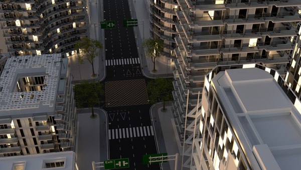 3D city intersection - TurboSquid 1672915