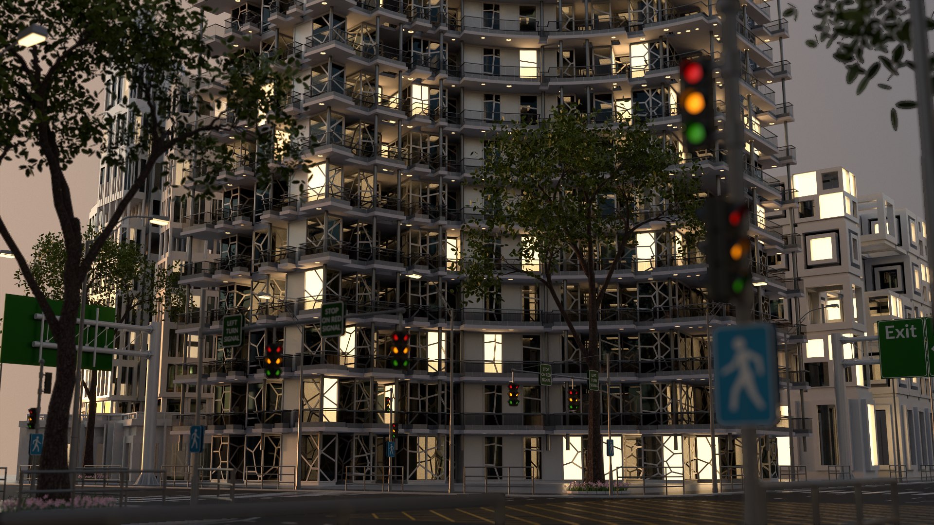 3D City Intersection - TurboSquid 1672915