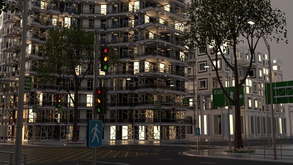 3D city intersection - TurboSquid 1672915