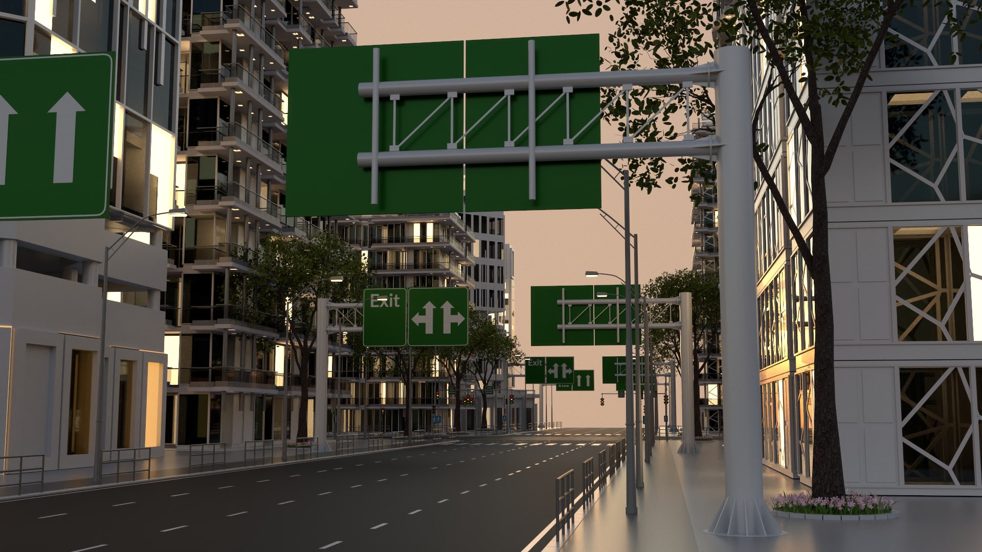 3D City Intersection - TurboSquid 1672915