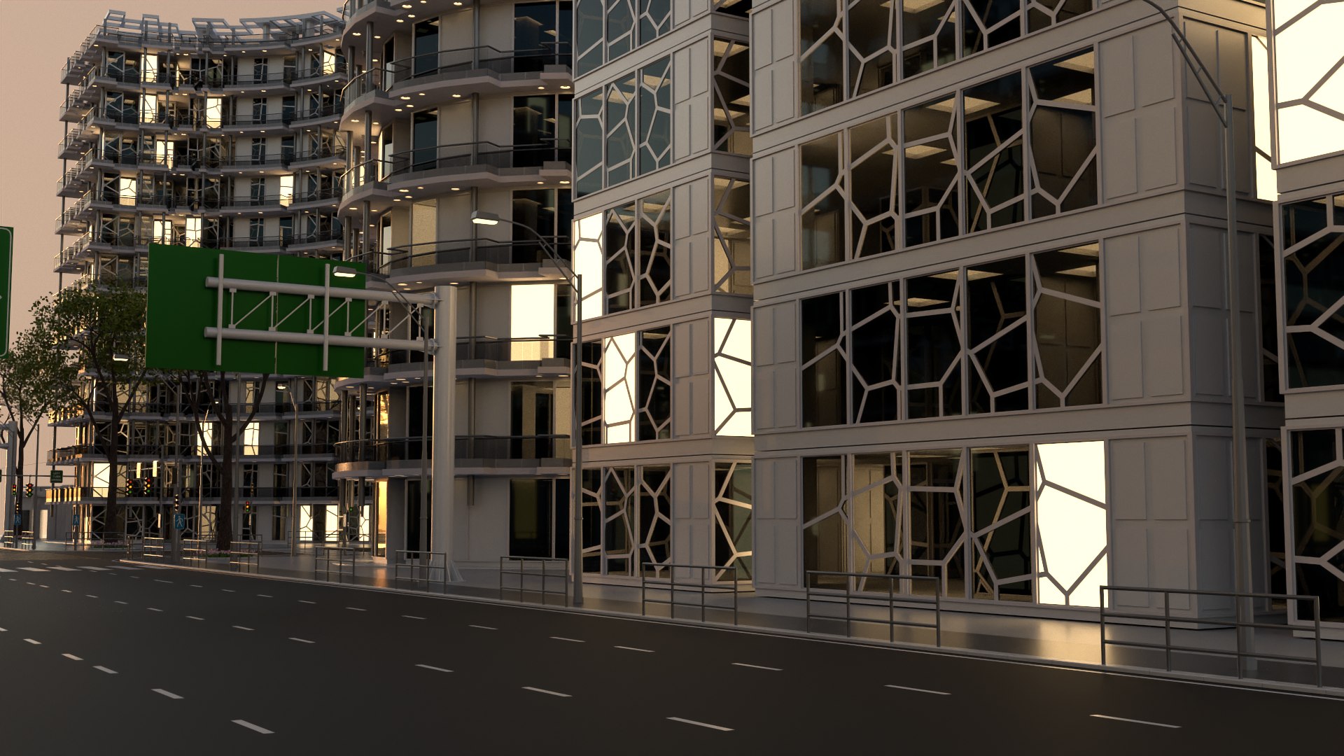 3D City Intersection - TurboSquid 1672915