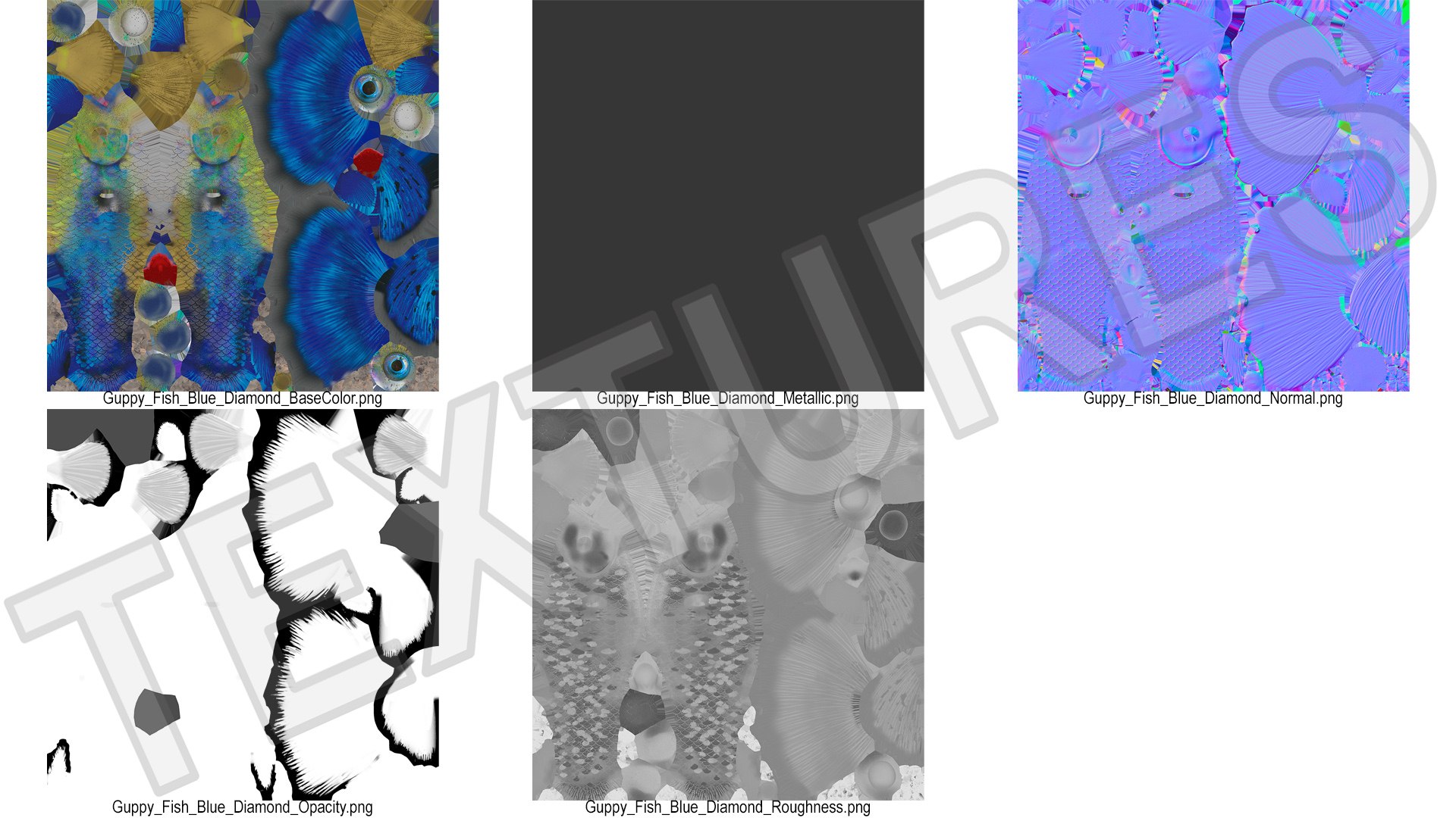 3D Guppy Fish Blue Diamond Rigged - TurboSquid 2270277