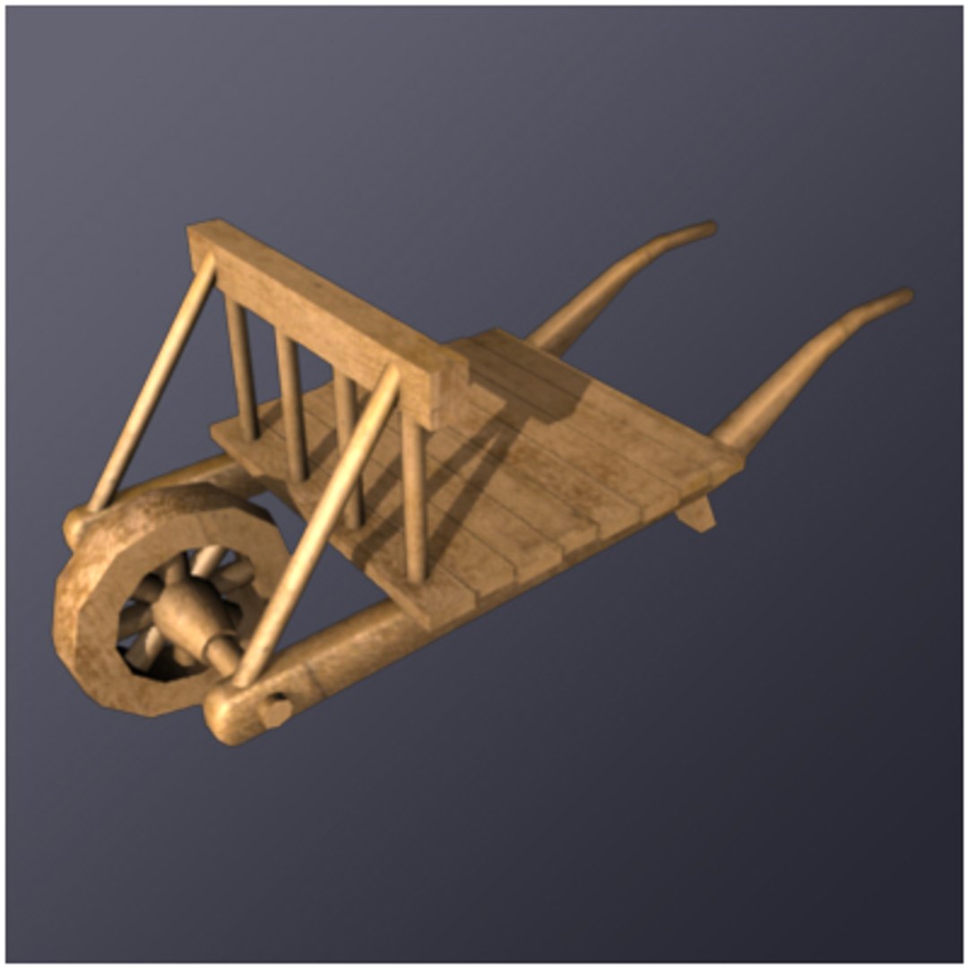 3d Model Of Medieval Wheel Barrow