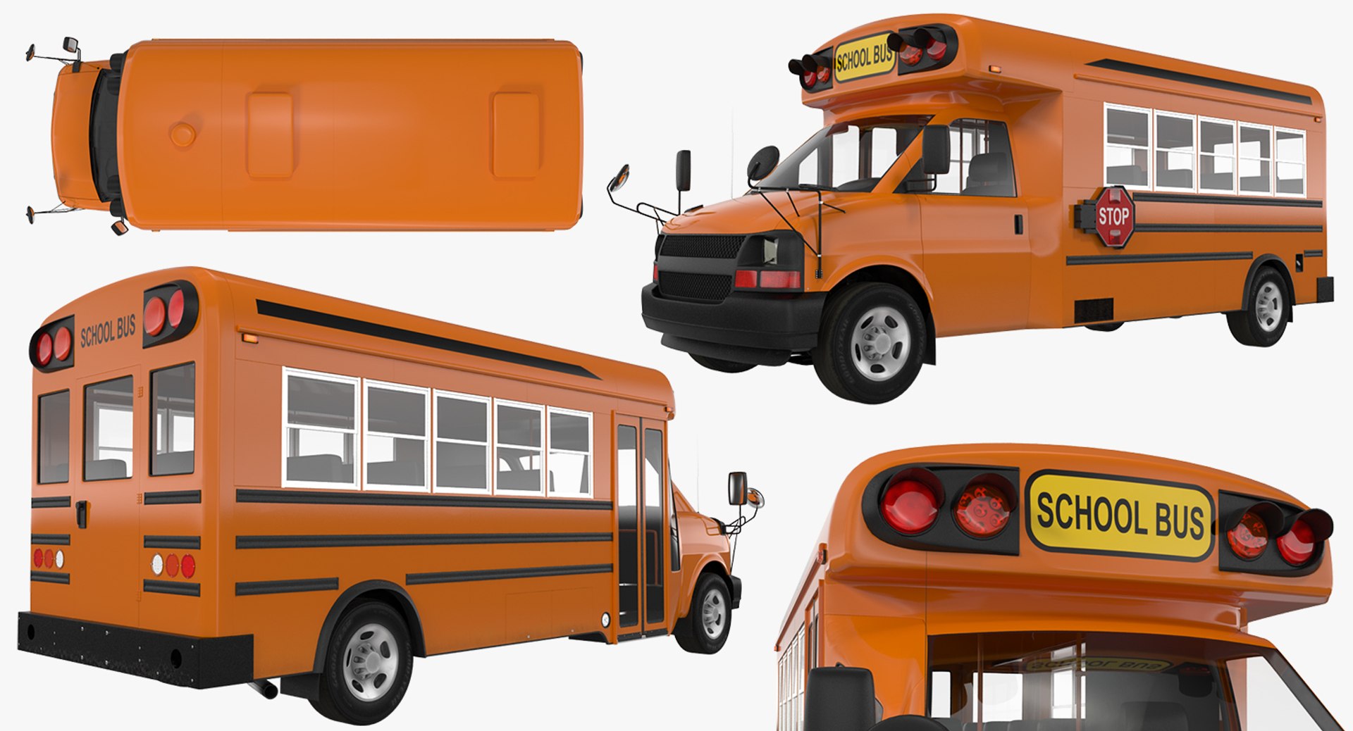 3D rigged school buses 2 model - TurboSquid 1568556