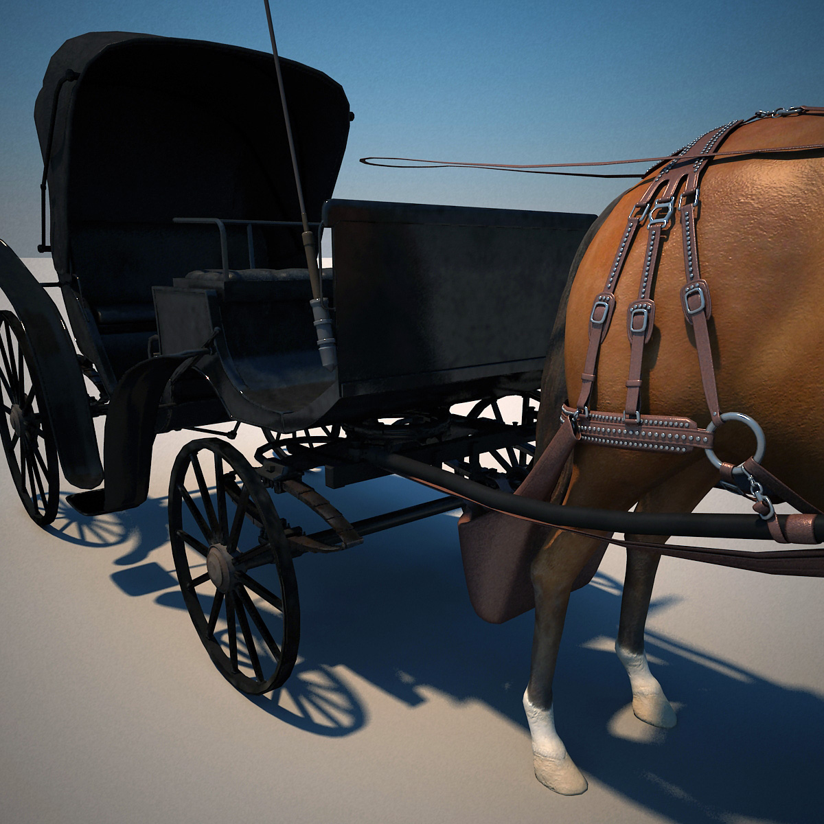 horse carriage v2 3d model